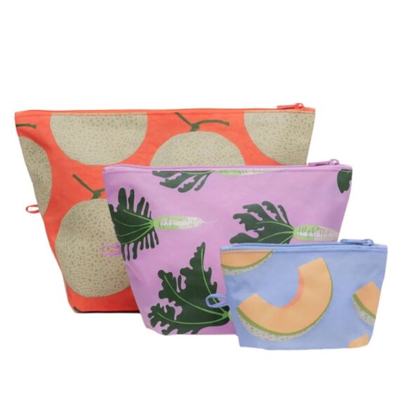 BAGGU | Bags | Nwt Baggu Go Pouch Set Japanese Produce Cantaloupe ...